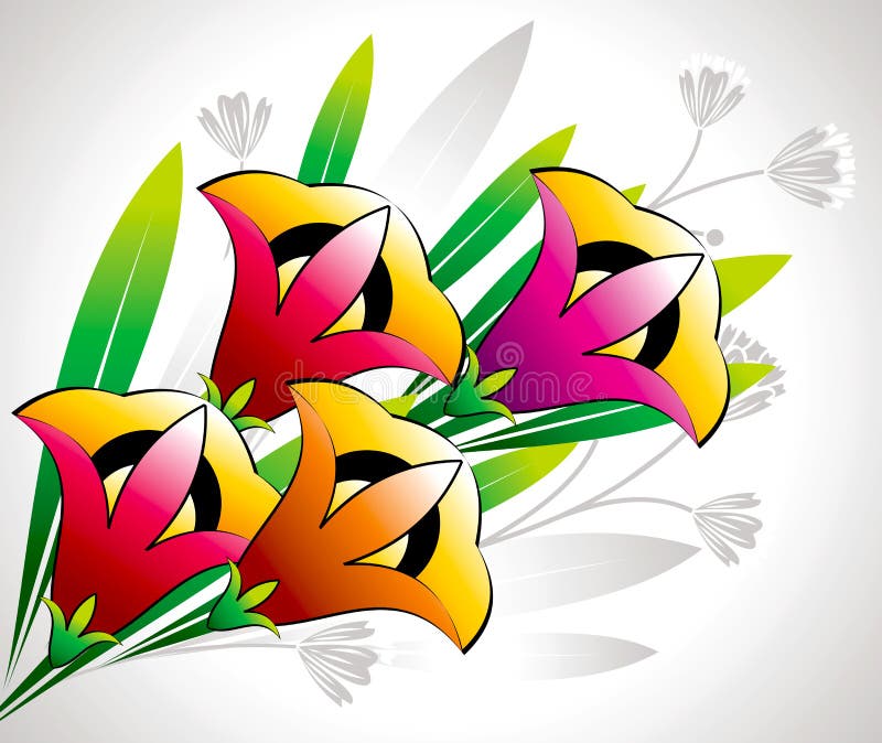 Fancy vector flower bunch stock vector. Illustration of decoration ...