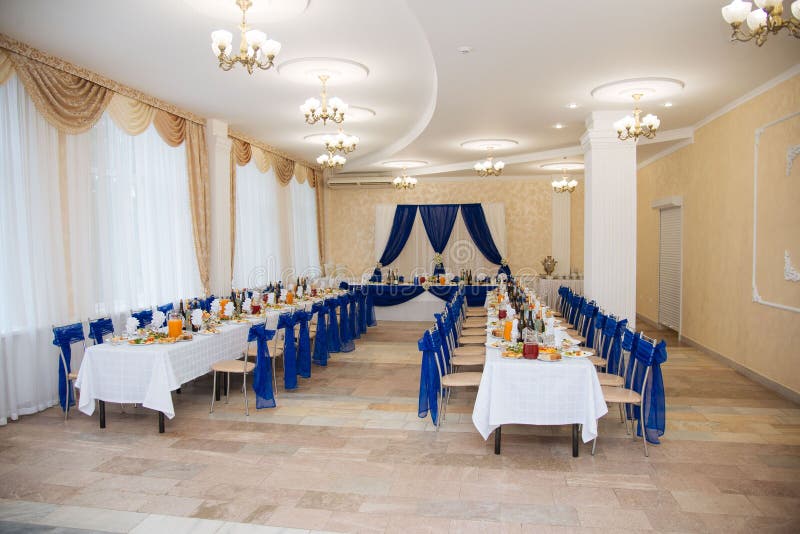 Fancy Wedding Reception Area Stock Photo - Image of setting, white ...