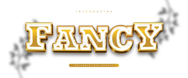 Fancy White and Gold Text Style with 3D Effect Stock Vector ...