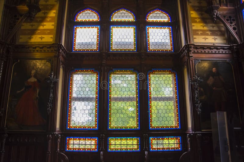 Fancy Windows in the Nadasdy Castle Editorial Stock Photo - Image of ...