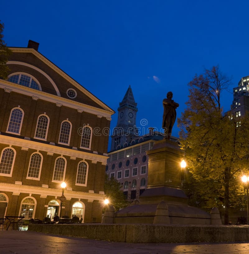 Faneuil hall in Boston stock photo. Image of statue, archutecture ...