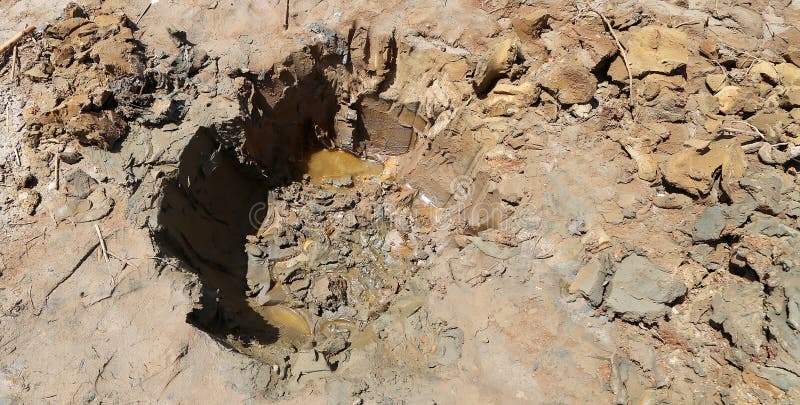 Fango Medico Sulla Riva Del Mar Morto, Giordania Immagine Stock ...