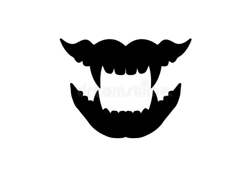 Fangs silhouette stock vector. Illustration of threat - 381266451