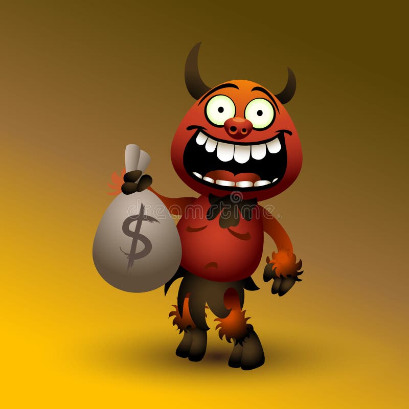Devil money dollar icon stock vector. Illustration of economy - 34502117