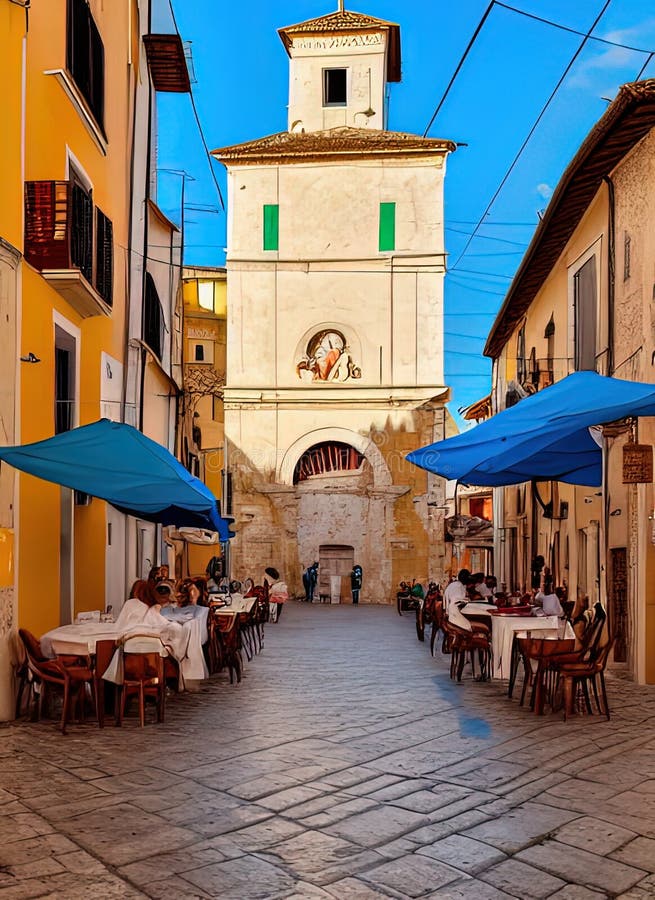 Fano, Marche, Italy. Generative AI. Stock Image - Image of structure ...