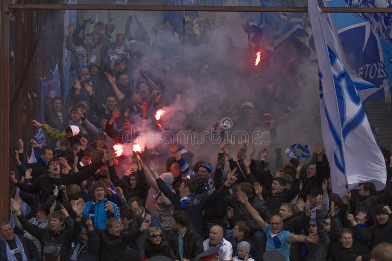Fans at the Championship of Russia on Football Editorial Photography ...