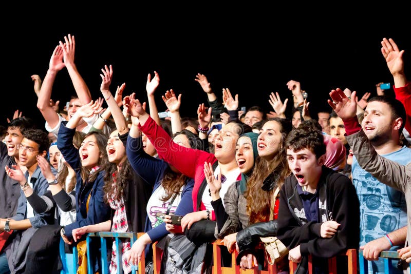 Audience Cheering at Outdoor Concert Performance Stock Photo - Image of ...