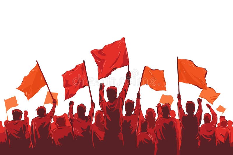 Fans Cheering with Flags in Stadium Crowd Excitement Isolated Stock ...