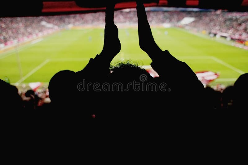 Fans cheering soccer game stock photo. Image of event - 107994872