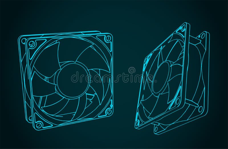 Fans for CPU Coolers and Computer Cases Stock Vector - Illustration of ...