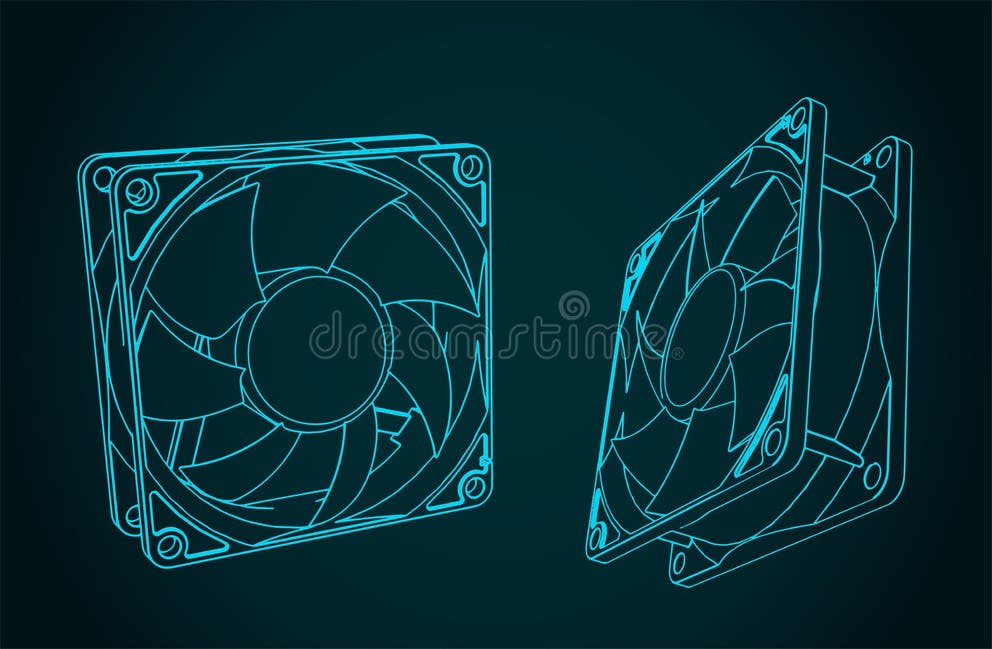 Fans for CPU Coolers and Computer Cases Stock Vector - Illustration of ...