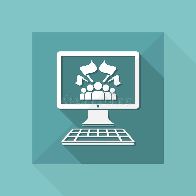 Fans crowd flat icon stock vector. Illustration of group - 119149759