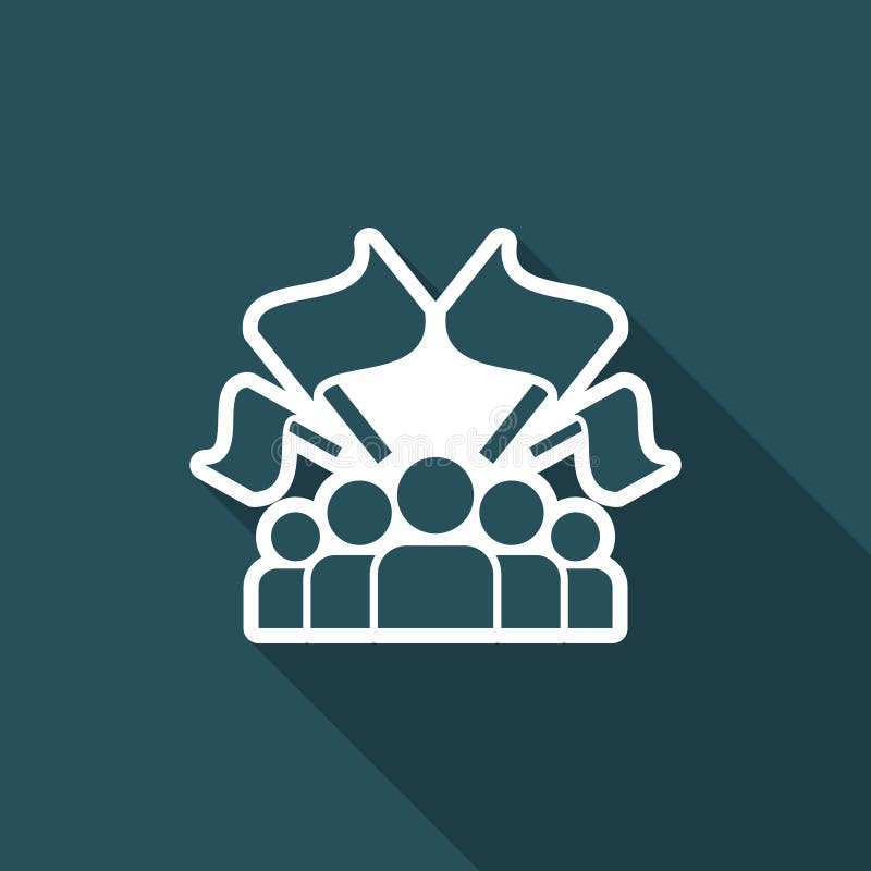 Fans Crowd - Vector Flat Minimal Icon Stock Vector - Illustration of ...