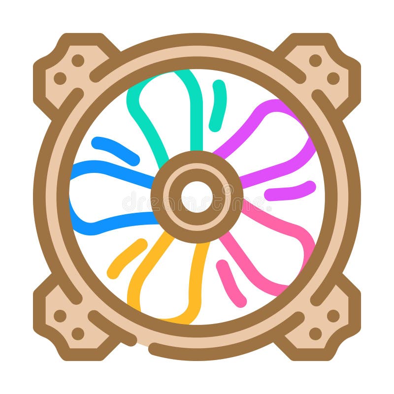 Fans Gaming Pc Color Icon Vector Illustration Stock Illustration ...