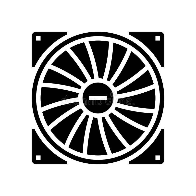 Fans Gaming Pc Glyph Icon Vector Illustration Stock Vector ...