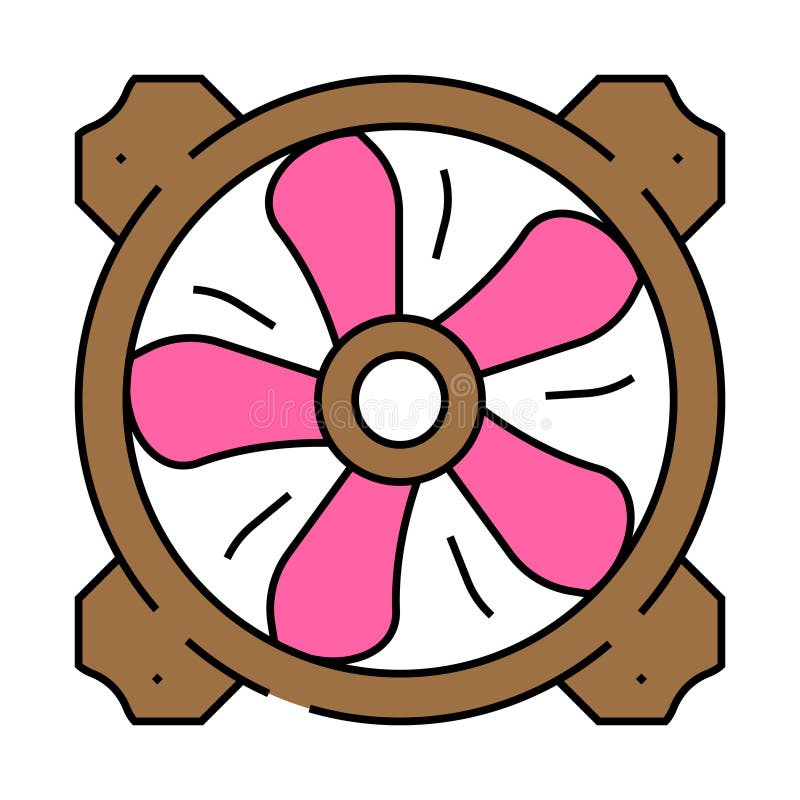 Fans Gaming Pc Icon Color Illustration Stock Vector - Illustration of ...