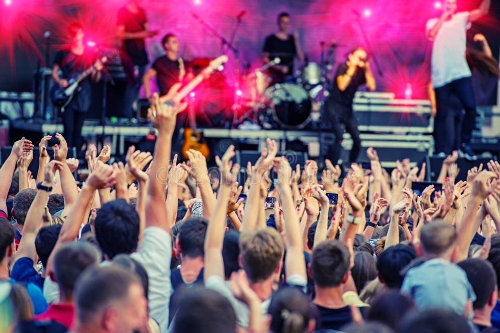 Fans during a Rock Band Concert Editorial Photo - Image of celebration ...