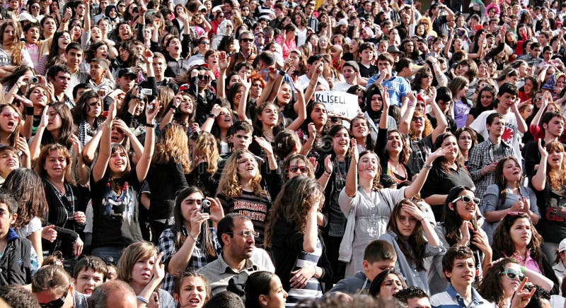 Excited Teenage Fans Screaming Stock Photo - Image of groupie, excited ...