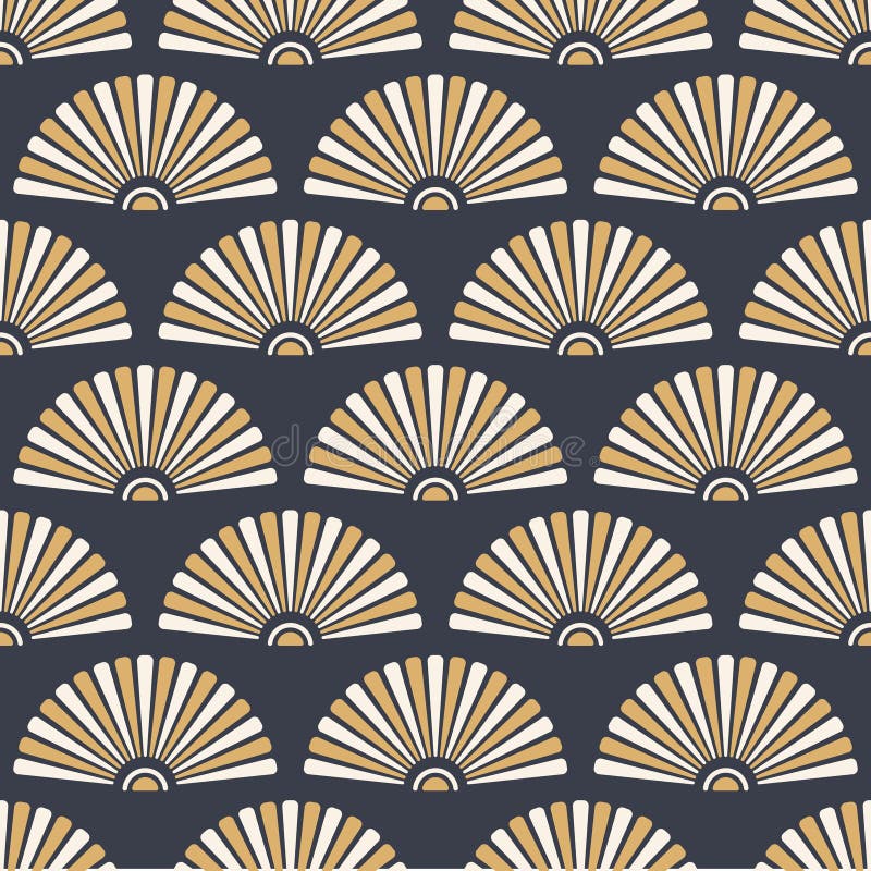 Fans Seamless Vector Pattern. Geometric Shapes Seamless Background ...