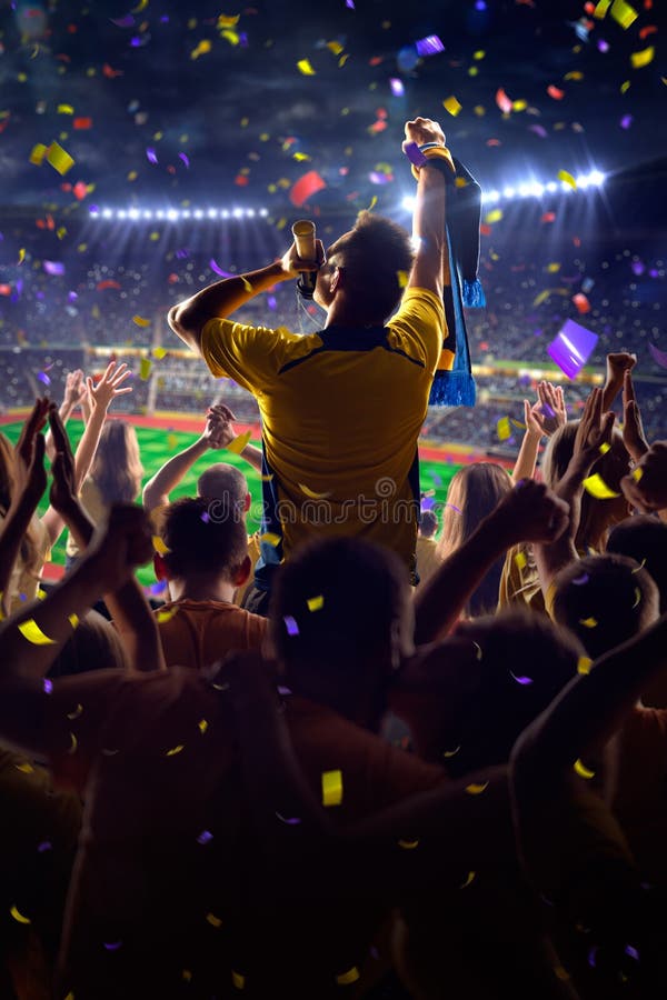 Fans on stadium game stock image. Image of game, celebration - 62494133
