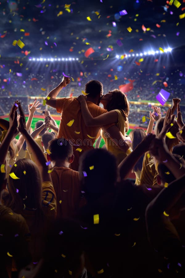Fans on stadium game stock image. Image of game, celebration - 62494133