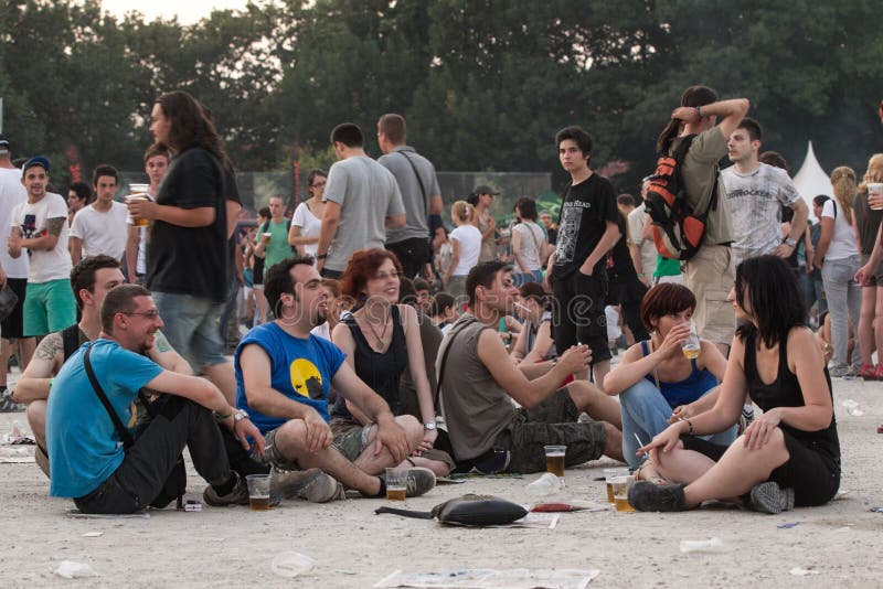 Fans at Tuborg Green Fest editorial image. Image of bucharest - 25638600