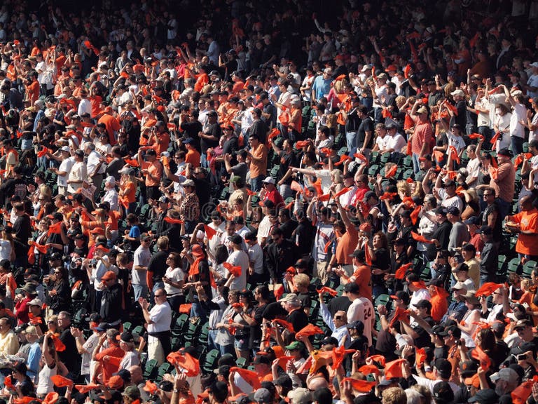 Fans Wave Orange Rags and Cheer before Game Editorial Stock Photo ...