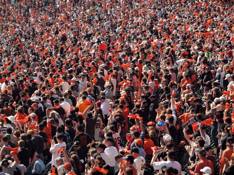 Fans Wave Orange Rags and Cheer To Rally Team Editorial Stock Image ...