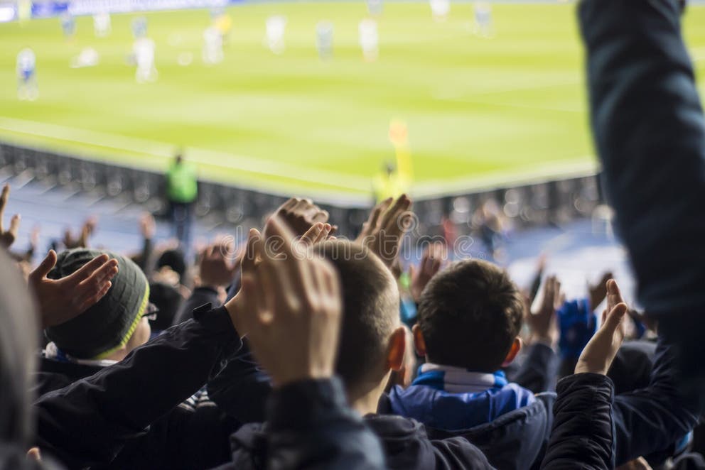 Fans Who Clap Their Hands at the Stadium Editorial Photography - Image ...