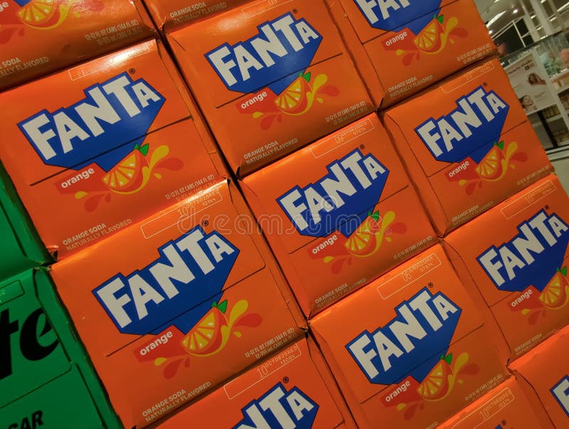 Fanta Brand Logo Orange Soda Cans Boxes Display Editorial Photography ...