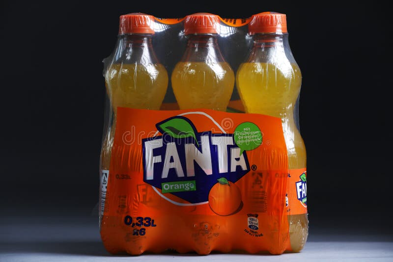 Pack of 6 Fanta, Mini Bottles, Fanta Ball Editorial Stock Image - Image ...