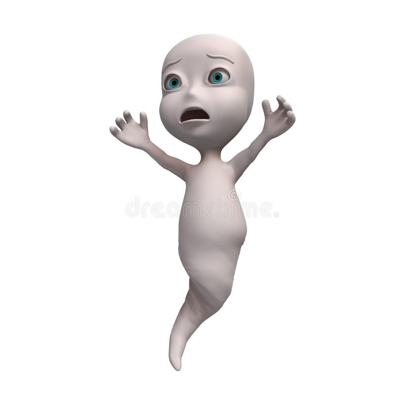 Dibujo Fantasma Asustado De Raster Al Estilo De Caricatura Plana ...