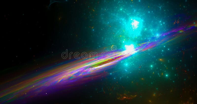 Fantastic Abstract Background from Stars and Galactic in Space. Fractal ...