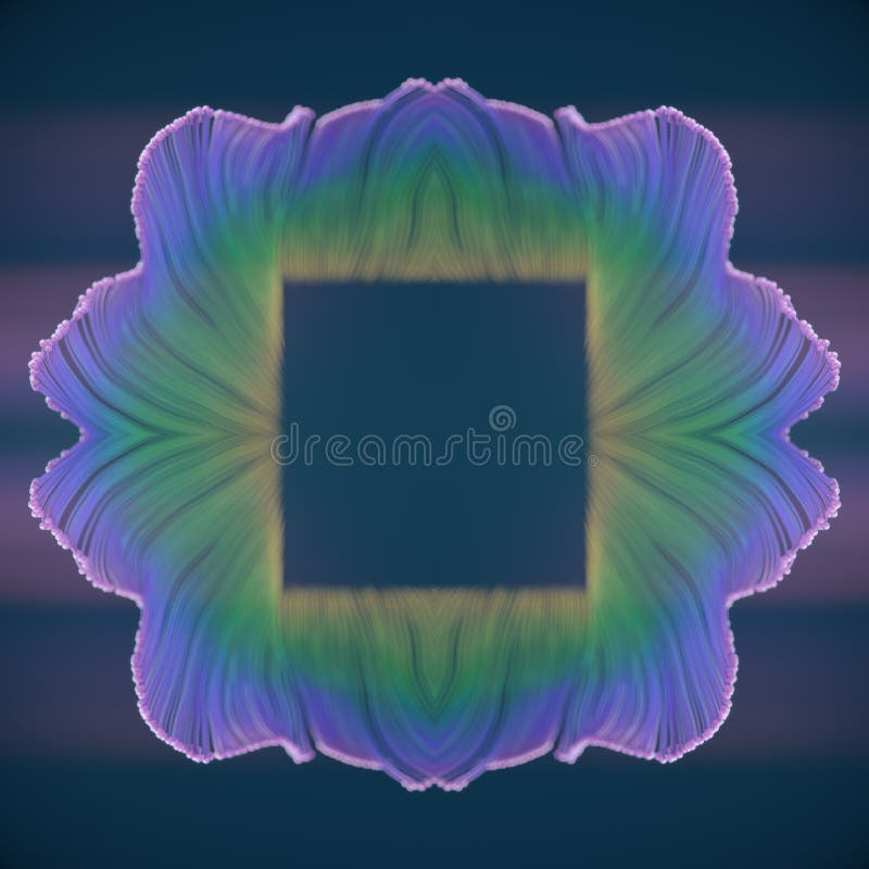 Colorful Organic Growing Lines on Dark Blue Background. 3d Rendering ...