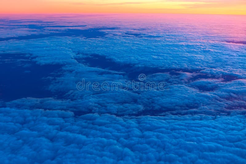 Fantastic Aerial View of High Clouds during Twilight Stock Image ...