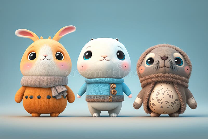 Fantastic Animals 3D Characters with Clothes Made with Generative AI ...