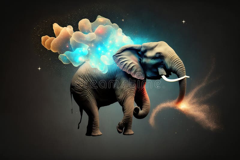 Fantastic Baby Elephant is Flying, an Abstract Dream,Generative AI ...