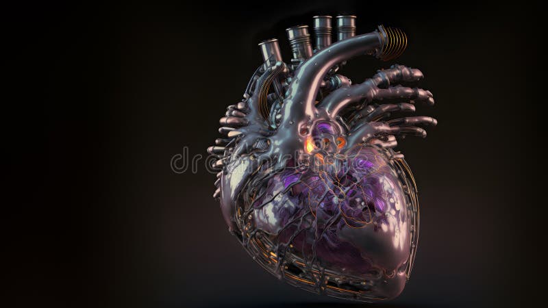 Fantastic Bionic Heart Concept Neural Network Generated Art Stock Illustration Illustration