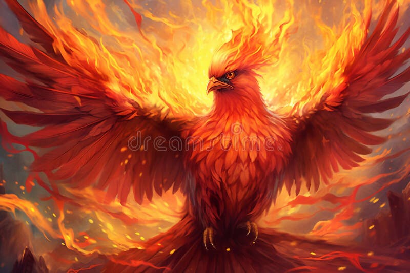 A Fantastic Bird - a Hawk. a Mythological Creature. Fire Bird Stock ...