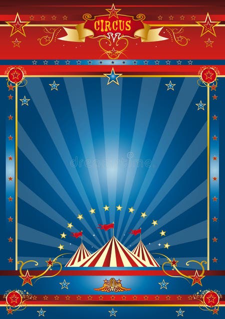 Fantastic blue circus stock illustration. Illustration of event - 28633921
