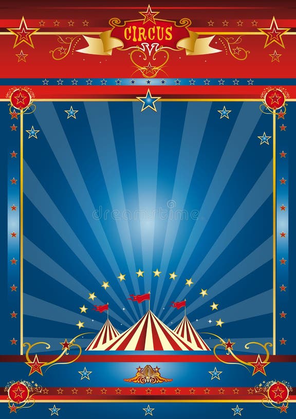 Fantastic blue circus stock illustration. Illustration of event - 28633921
