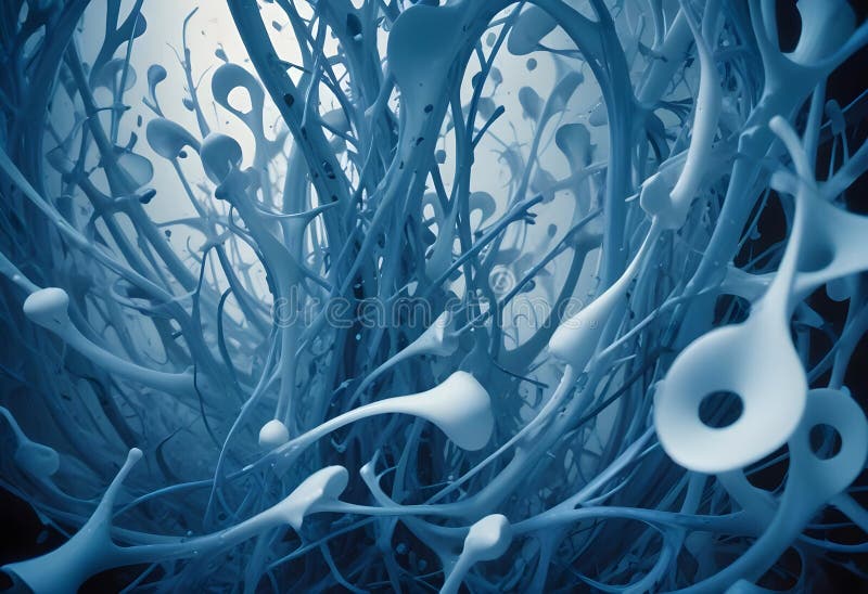 Fantastic Blue Neurological Background. Biophilic Design Stock Photo ...