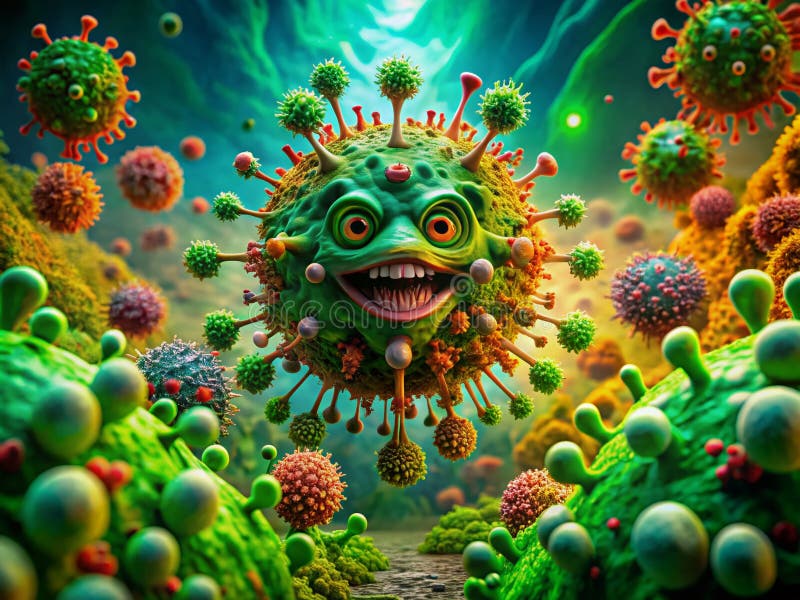 Fantastic CGI Virus Animation Surreal Green Screen for Creative ...