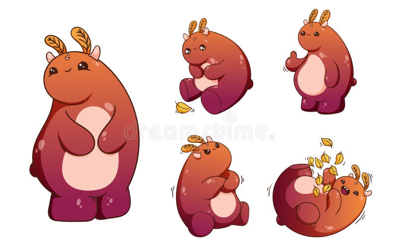 A Fantastic Character Forest Spirit in Different Poses. Character for ...