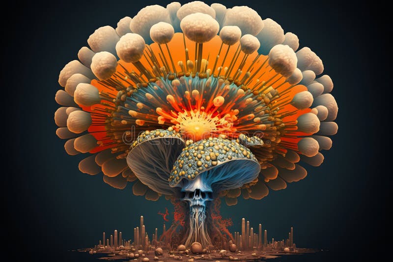 Fantastic Colored and Colorful Mushroom. AI Generated Stock ...