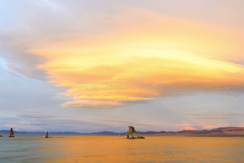 Brilliant Sunset at Mono Lake, California Stock Image - Image of ...