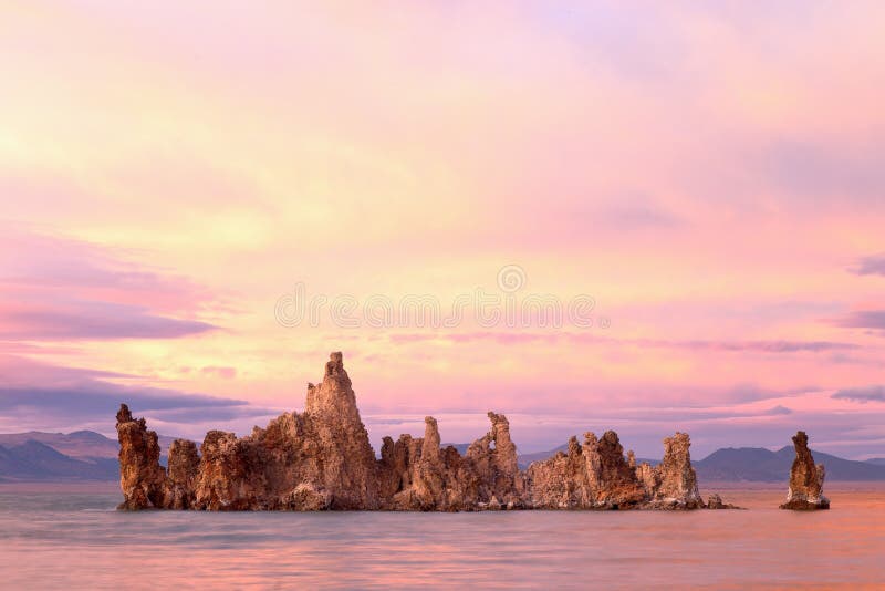 Fantastic Colors Over at Mono Lake during a Twilight Stock Image ...
