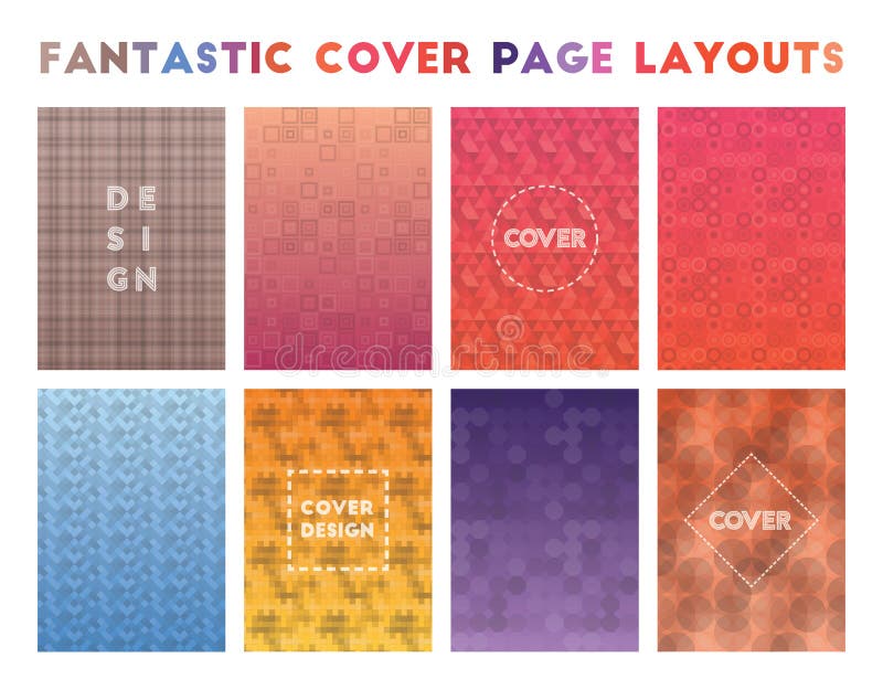 Fantastic Cover Page Layouts. Stock Vector - Illustration of line ...