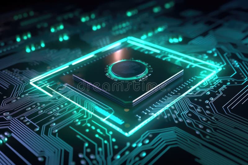Fantastic CPU of the Future Background. Generative AI Stock ...