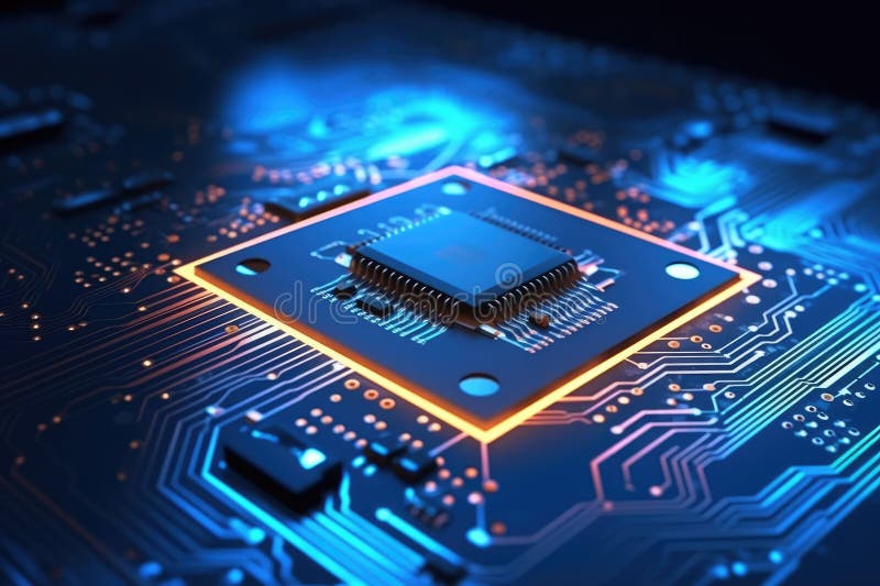 Fantastic CPU of the Future Background. Generative AI Stock ...